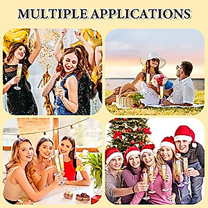 Champagne Flutes Goblets Plastic Acrylic Wine Toasting Goblets Crystal Disposable Cocktail Cups Drinkware Reusable For Christmas Party Wedding Birthday Anniversary(Clear,12 Pieces)