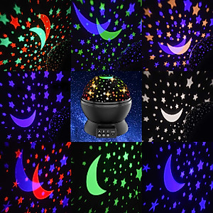 Star Projector Night Light for Kids, Gifts for 3-12 Year Old Girls Boys Kids Night Light Projector for Kids Autism Toys for 3-12 Year Old Girls Boys Kids Halloween Toys Gifts Birthday Present Black