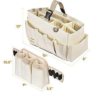 Philiva Large Cleaning Caddy Bag, Wearable 2 in 1 Cleaning Bag for Cleaning Supplies & Housekeepers with Handle and Shoulder Strap