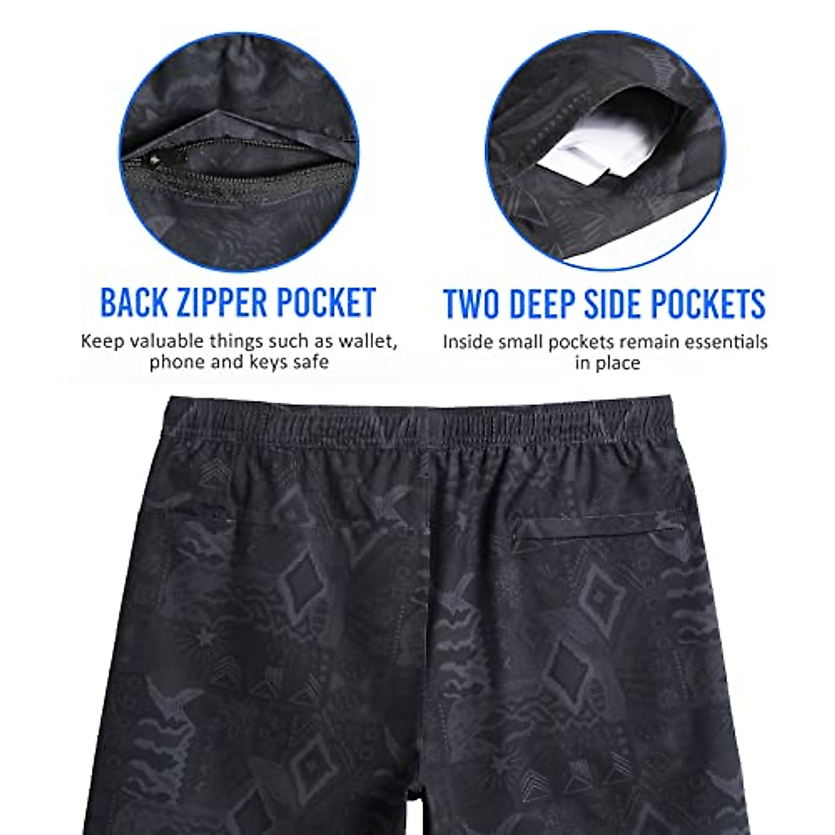 maamgic Mens Workout Shorts 2 in 1 Stretch 5 inch Inseam Gym Shorts Running Shorts with Compression Liner Zip Pocket