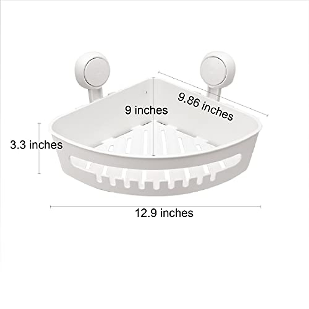 4OURVAN Vacuum Shower Corner Caddy Suction Cup Bathroom Kitchen Organizer Corner Shelf Rack Shower Basket Wall Mounted Shower Holder Organizer for Shampoo |Conditioner | No-Drilling Removable Reusable