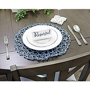 Darware Wooden Reserved Signs for Tables (6-Pack, White); Rustic Real Table Signs with Sign Holders for Weddings, Special Events, and Restaurant Use