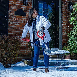 Radius Garden 90111 18" Poly Lightweight Snow Shovel with Back-Saving Fore-Grip, Solid Grey