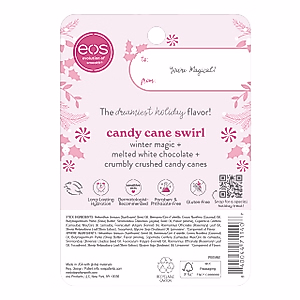 EOS Limited Edition Holiday Lip Balm, Candy Cane Swirl, All-Day Moisture, Made for Sensitive Skin, 0.39 oz, 2-Pack, Clear