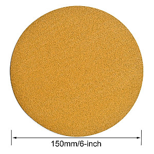 Aiyard 6-Inch No-Hole Hook and Loop Sanding Discs 120-Grit, Random Orbital Sandpaper for Automotive and Woodworking, 100-Pack