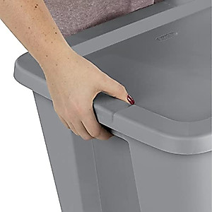 18 Gallon Storage Tote Box, Plastic Storage Bin Tote Organizing Container With Durable Lid, Stackable and Nestable Snap Lid Plastic Storage Bin, Set of 8