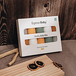 10 Pack Baby Muslin Bibs,Muslin Bandana Bibs for Baby Boys Girls,Soft Absorbent Bibs for Drooling Teething