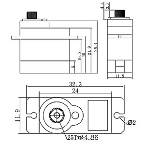 Coreless Motor Metal Copper Gear 5KG Torque Micro Mini Digital Servo for Aircraft Airplane Drone 450 Helicopter RC Car Auto Robot Arm