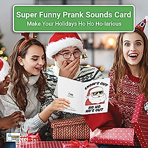 Prank Xmas Greeting Card Plays Raunchy Sounds When Opened. 3 Pack Has Big Fake Stop Button. 20 Hilarious Seconds of Nonstop Naughty Sound. Extra Loud Adult Gag Gift or Stocking Stuffer for Fun Friends