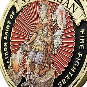 St. Florian Patron Saint of Firefighters Challenge Coin United States Prayer