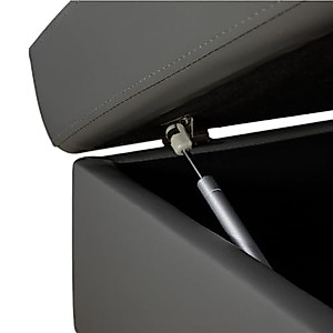 NOTOP 3-Piece Faux Leather L-Shaped Sectional Sofas, Button Tufted Upholstered Couch Set with Left Chaise Longue and Storage Ottoman, for Living Room, Home, Office, Dark Grey