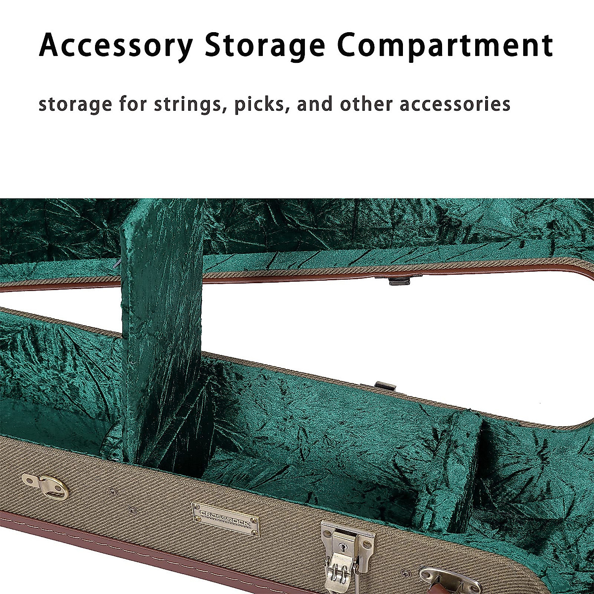 Crossrock Vintage Style Wood case for Dreadnought Acoustic Guitars with Removable Shoulder Straps-Green(CRW700DGN)