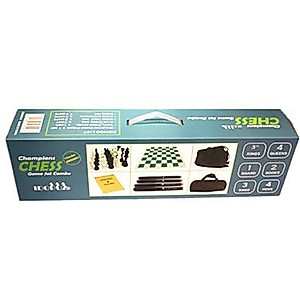 Professional Staunton Chess Set Combo , 4-Queens 3" King 17" Vinyl Roll-up Board 22" Chess Bag 50 Games Scorebook & Pens Tournament