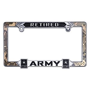 Army Retired 3D License Plate Frame