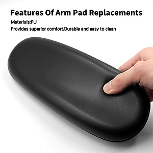 MYFUNSHOP Office Chair Arm Replacement,Gaming Chair Replacement Armrest Arm Pads Universal 4" Mounting Hole Office Chair Parts(1 Pair) Black