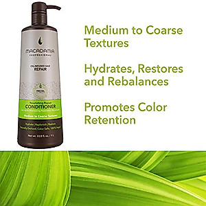 Macadamia Professional Hair Care Sulfate & Paraben Free Natural Organic Cruelty-Free Vegan Hair Products Nourishing Repair Hair Conditioner, 33.8 oz, Green