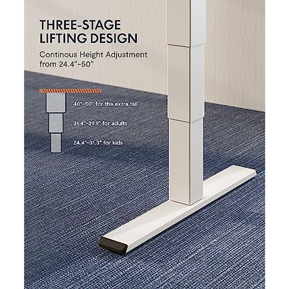FLEXISPOT Pro Bamboo 3 Stages Dual Motor 60x30 Inch Electric Standing Desk Bamboo Contour Whole-Piece Board Height Adjustable Desk Electric Stand Up Desk (White Frame + Bamboo Curved Desktop)
