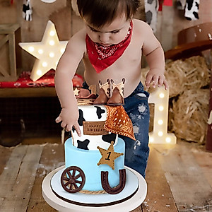 Cowboy Cake Decorations Cowboy Hat and Boot Cake Toppers Western Cowboy Cowgirl Birthday Baby Shower for Western Theme Party Favors Supplies (Brown)