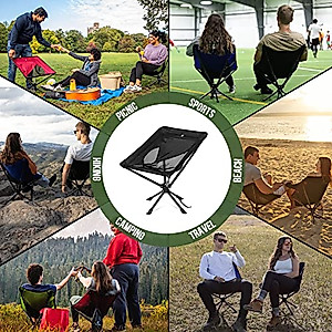 TCEK Swivel Portable Chair Camping Chairs - Small Compact Portable Chair for Adults That Setup in 8 Seconds, Lightweight Outdoor Folding Chair for Camping, Backpacking, Hiking, Beach, Support 300 LBS