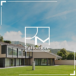 Patiomore 4Pcs Outdoor Furniture Patio Conversation Set, Glider Loveseat, 2 Spring Chairs with Coffee Table with Peacock Blue Cushion