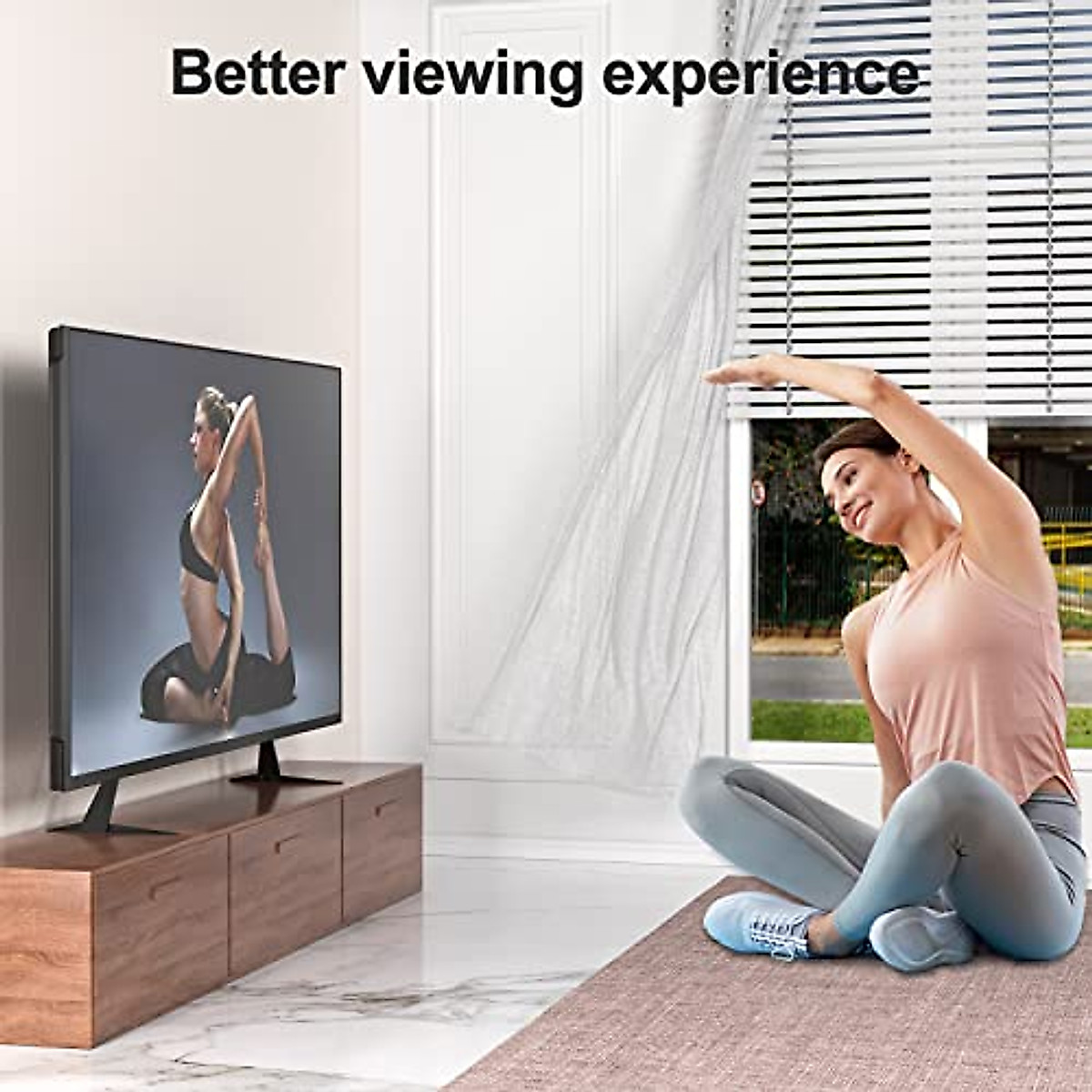 WALI Universal TV Stand, TV Legs for Most 27 to 85 inch LCD Flat Screen TV, Mounting Holes up to 1000 by 800mm, 27 to 85 inch (TVS004), Black