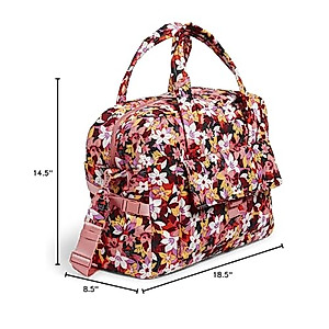 Vera Bradley Women's Cotton Utility Travel Bag, Rosa Floral - Recycled Cotton, One Size