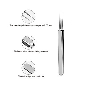 ericotry 1Pcs Stainless Steel Pointed Tweezers Ingrown Hair Tweezer Blackhead Remover Splinter Tweezer