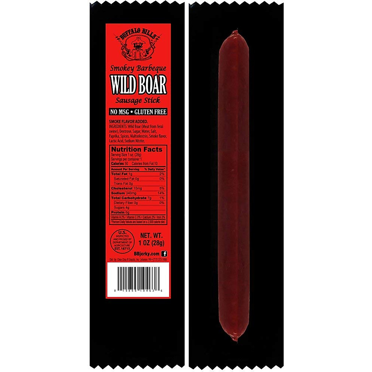 Buffalo Bills Exotic Game Meat Sausage Sticks (mixed 1oz sticks - elk, venison and wild boar)