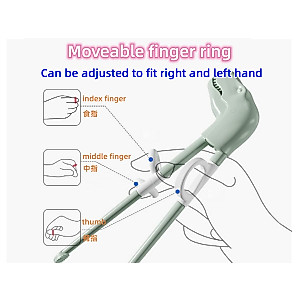 AFzuyanpr Kids Chopsticks Chopsticks for Kids 2Pairs Dinosaur Training Chopsticks with Anti-slip Tips Carton Packaging (Green/Pink)