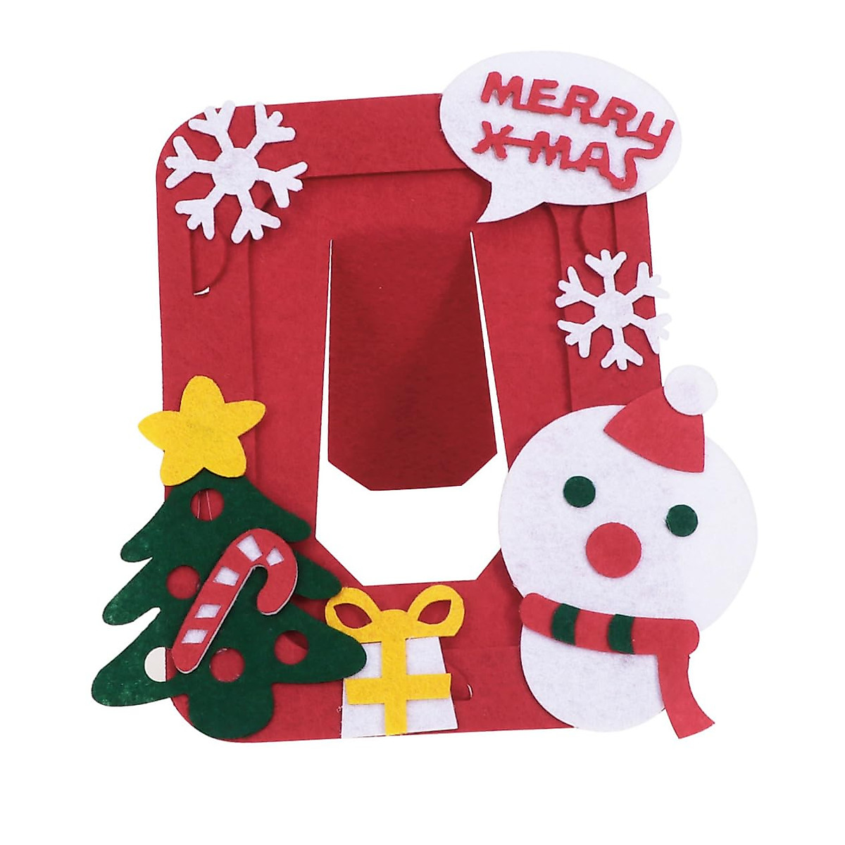 Homoyoyo Christmas Photo Booth Prop Frame Nonwoven Photo Frame Christmas Photo Frame Craft Red Photo Frame Decorative Picture Frames Frame Materials Package Hanging Photo Frame Child Manual