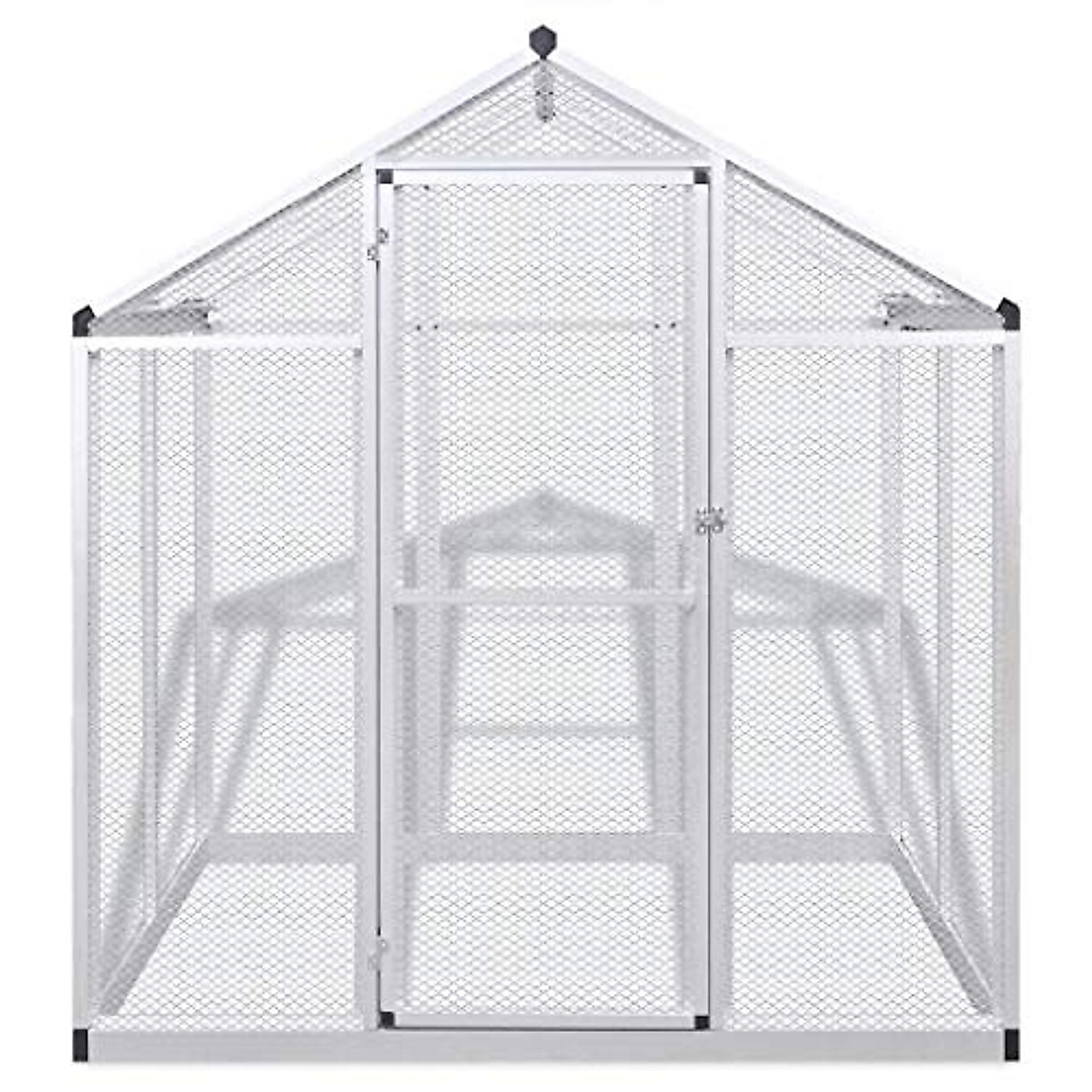 FAMIROSA Outdoor Aviary Aluminium, Large Pigeon Cage, Aluminium Bird Cage Bird House, Parrot Cage Bird Aviary for Outdoor, 70.1" x 48" x 76.4" (L x W x H)