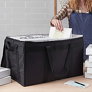Stockroom Plus Commercial Insulated Food Delivery Bag with Handles and Zipper Top for Hot and Cold Food Delivery (XXL 23x14x14.5 in, Black)