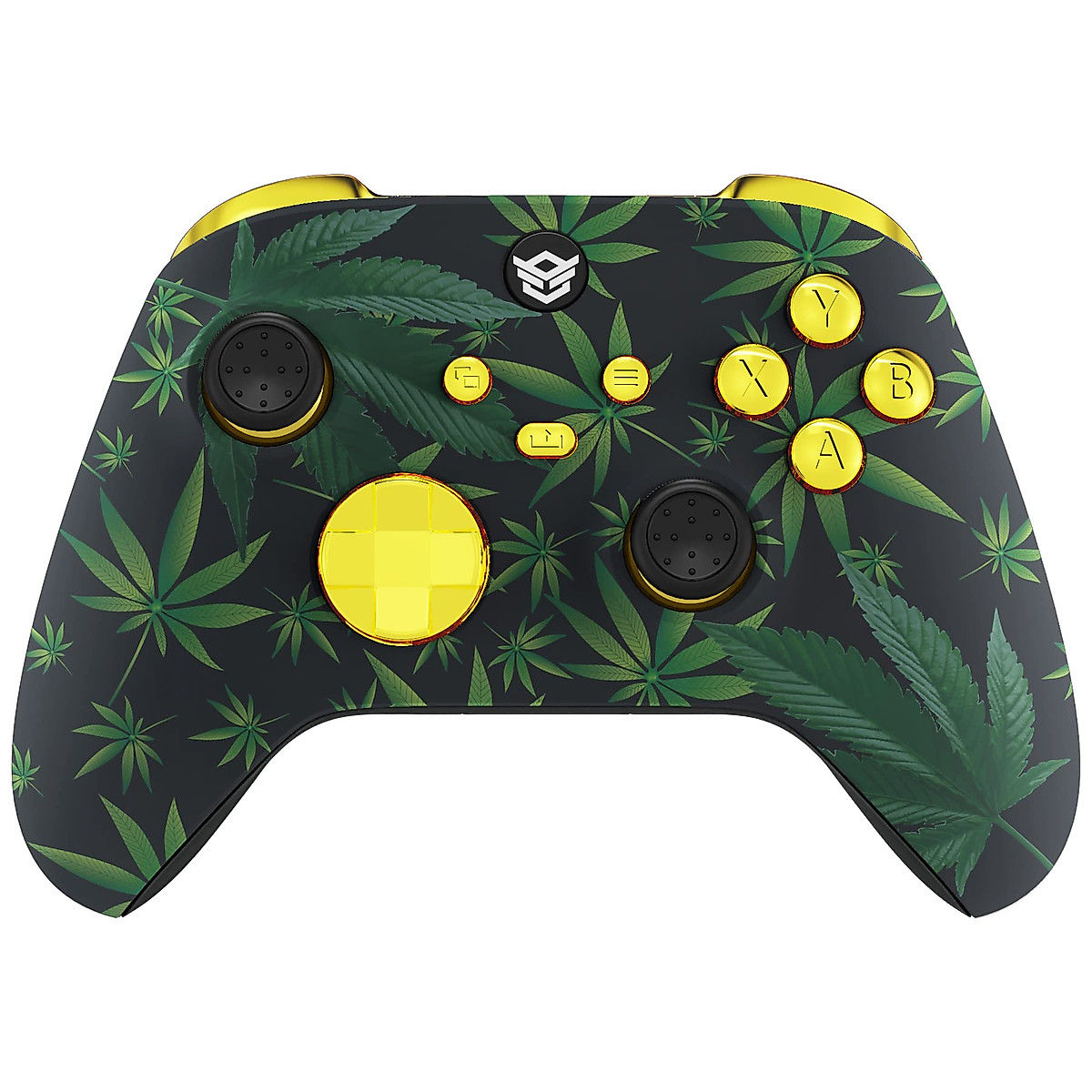 HEXGAMING ADVANCE Wireless Controller for Xbox Series X & S, for Xbox One, and for Windows 7/8/10-4 Remappable Back Buttons - Triggers Stop - Interchangeable Thumbsticks - Green Weeds