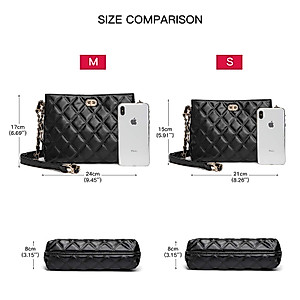 Sivim Crossbody Bags for Women Medium Size Leather Cute Crossbody Purse Shoulder Bag with Adjustable Gold Chain Strap(Medium Black)