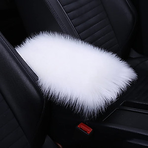 TOTMOX Center Console Cushion Pad Armrest Pad, Furry Armrest Cover, Car Interior Accessories, Blue