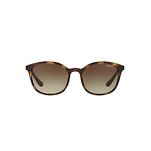 Vogue Eyewear Women's VO5051S Square Sunglasses, Dark Havana/Brown Gradient, 52 mm
