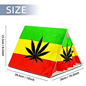 RATGDN Small Pet Hideout Cannabis Texture Marijuana Leaf Flag Hamster House Guinea Pig Playhouse for Dwarf Rabbits Hedgehogs Chinchillas