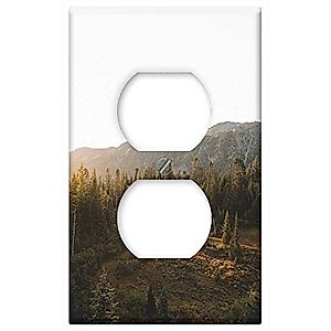 Switch Plate Outlet Cover - Nature Trees Mountain Travel Adventure Green Trek 1