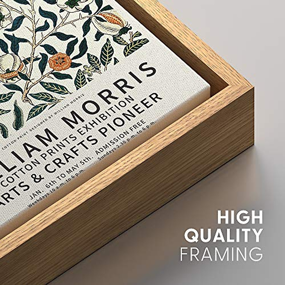 IDEA4WALL Framed Canvas Print Wall Art Cotton Prints Exhibition Poster Master Artist William Morris Nature Wilderness Oil Painting Impressionism for Living Room, Bedroom, Office - 16"x24" Natural