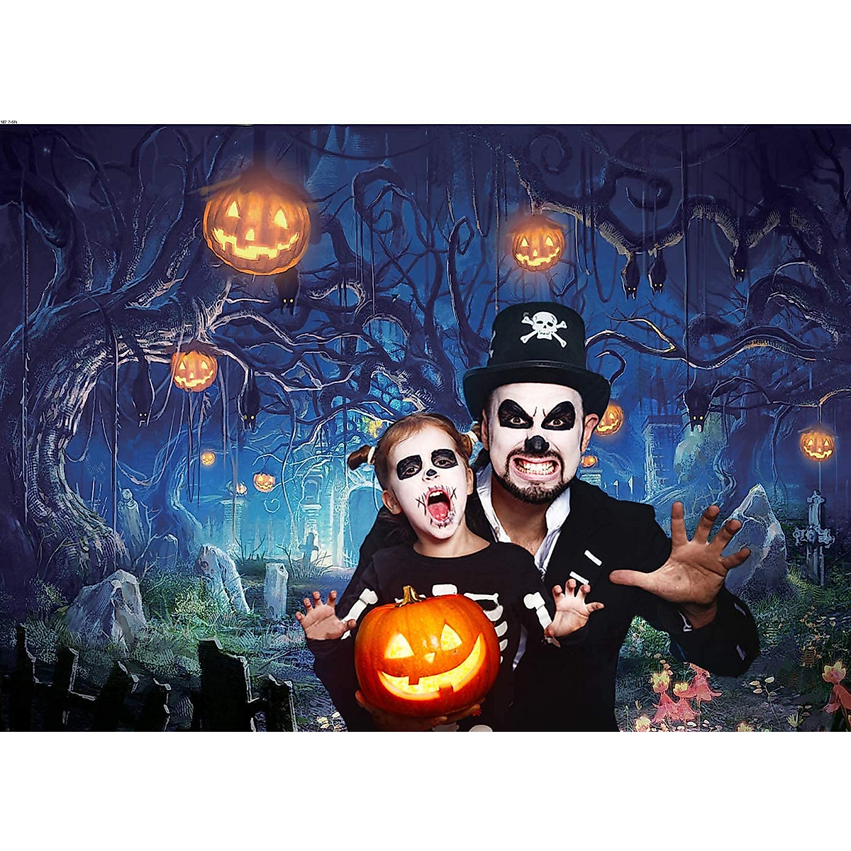 CYLYH 8X6FT Halloween Backdrop Halloween Theme Party Background Pumpkin Lantern Horror Spooky Night Photography Backdrop Halloween Decoration Background D187