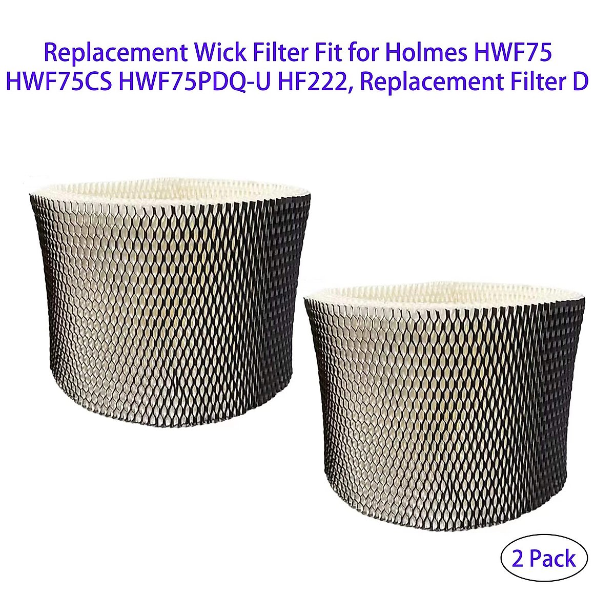 HOMFILBIT HWF75 Replacement Wick Filter Fit for Holmes HWF75 HWF75CS HWF75PDQ-U HF222, Replace Filter D (2 Pack)