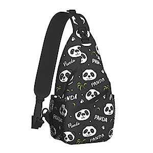 Panda Bear Annimal Crossbody Sling Bag With Adjustable Shoulder Strap Backpack For Hiking Travel Sport Climbing
