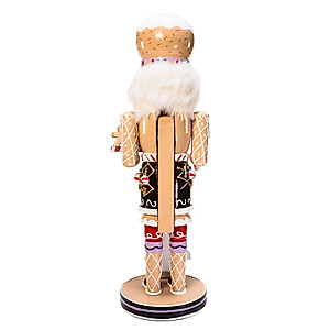 Kurt Adler 16-Inch Wooden Gingerbread Christmas Nutcracker (Color May Vary),Brown/Beige