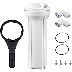 Geekpure 10 Inch Reverse Osmosis Water Filter Housing for RO Filtration System-1/4" Port-Fit for 2.5"x10" Filters (1)
