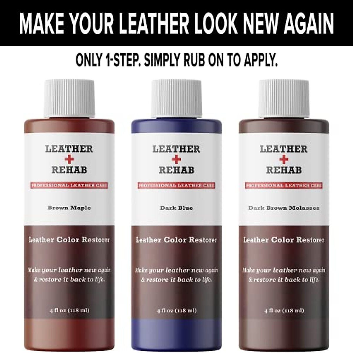 Leather Color Restorer - Khaki Beige - Repair & Restore Furniture, Couch, Car Seat, Shoes, Jacket and Boots - 4 oz.