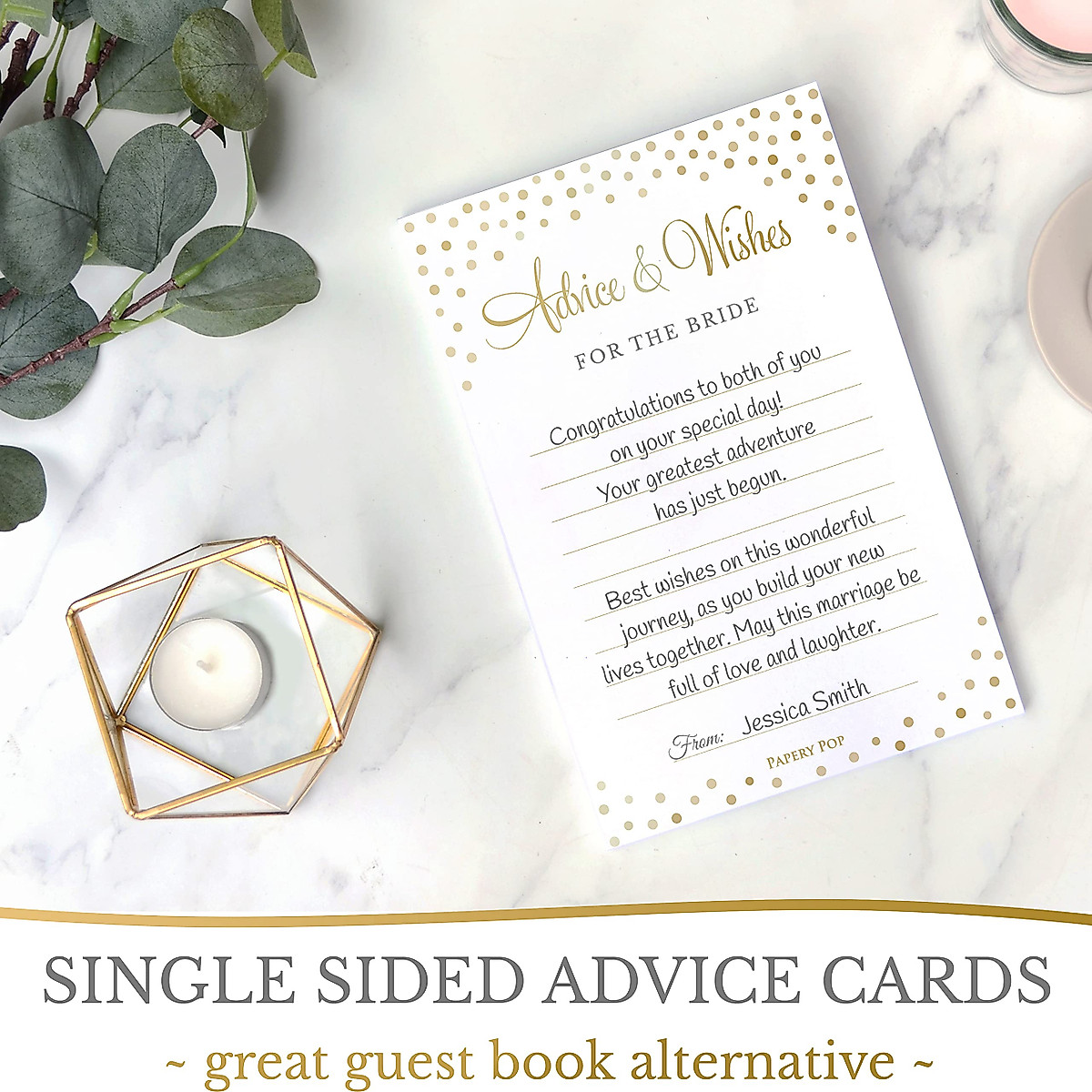 Bridal Shower Games - 5 Activities for 50 Guests - Double Sided Games - Gold Polka Dots