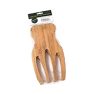 Lipper International Bamboo Wood Salad Hands With Knob Handles, 4" x 7.25" x 1.25", One Pair