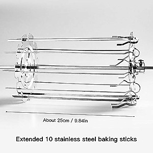 n/a Hot New Stainless Steel Grilled Cage Roaster Barbecue Kebab Maker Meat Skewer Machine BBQ Grill Kitchen Air Fryer Accessorie
