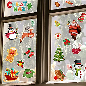 48PCS Merry Christmas Cut-Outs Christmas Theme Penguin Snowman Sleigh Santa Claus Gingerbread Cutouts with Glue Point Dots for Winter Holiday Classroom School Bulletin Board Christmas Party Decoration