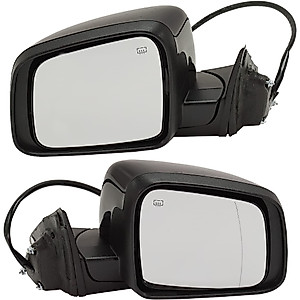 Kool Vue Driver & Passenger Side Power Heated Mirrors for Jeep Grand Cherokee 2014-2021 Power Fold With Signal Light; Without Blind Spot, Memory & Puddle Lamp Paintable